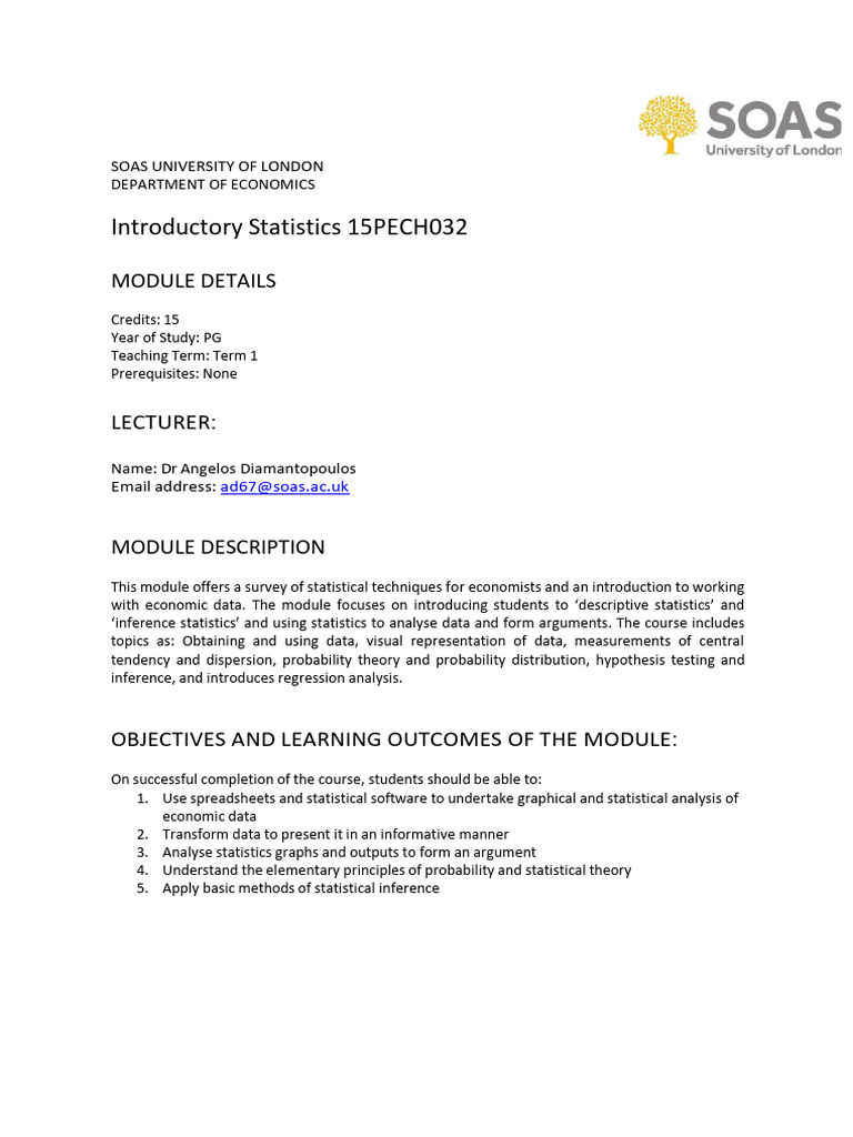 Introductory Statistics Course Guide-3 | PDF | Statistics | Statistical ...