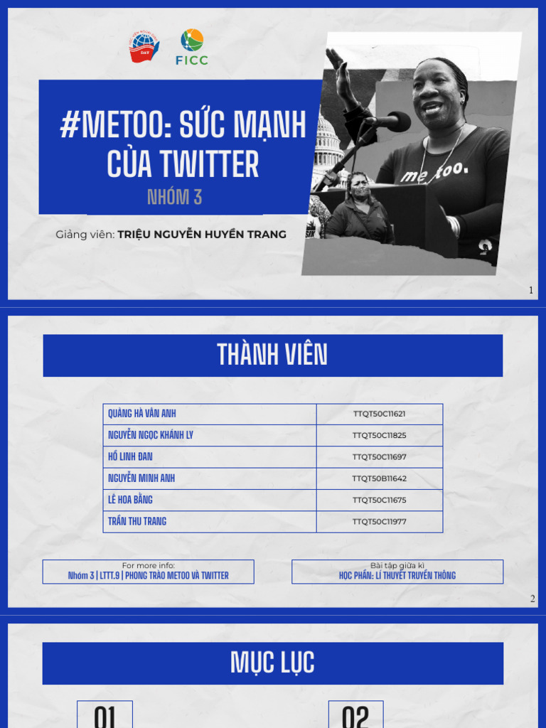 LTTT Nhóm 3 Slide - Metoo S C M NH C A Twitter | PDF