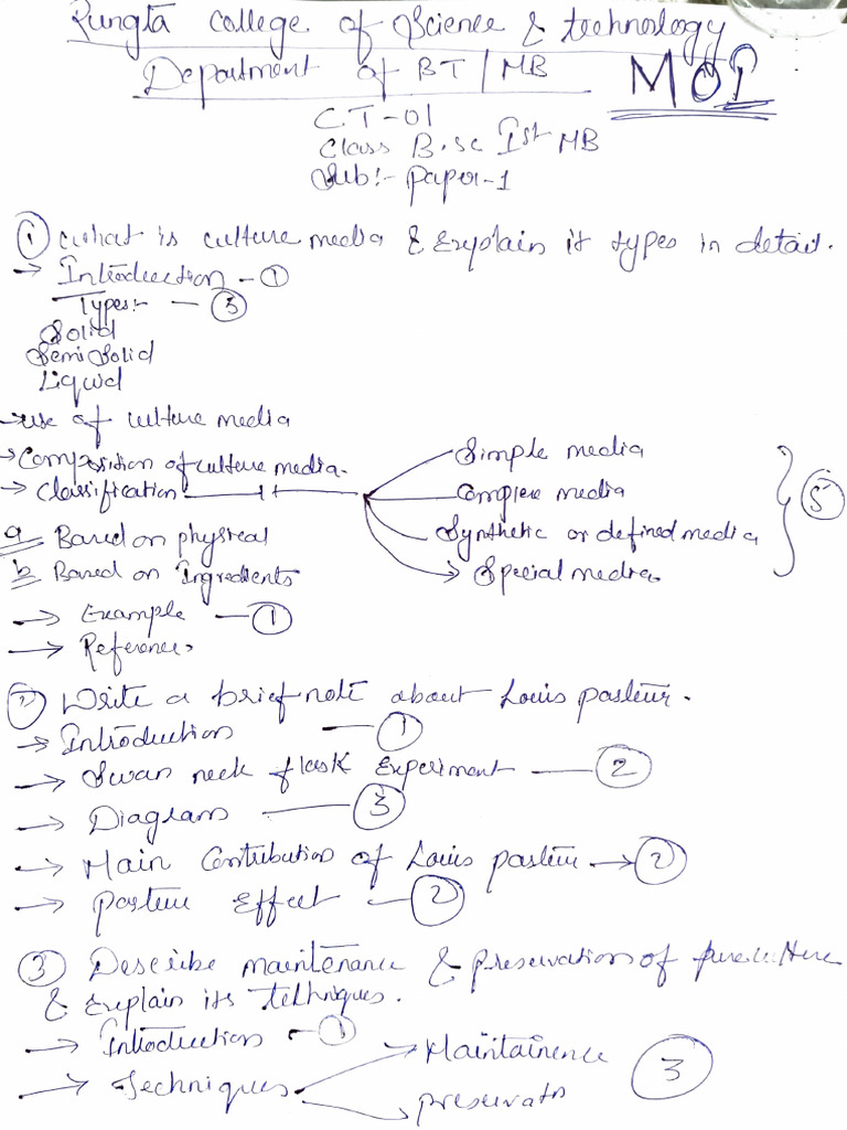 MOI of BSC 1st MB paper-1 | PDF