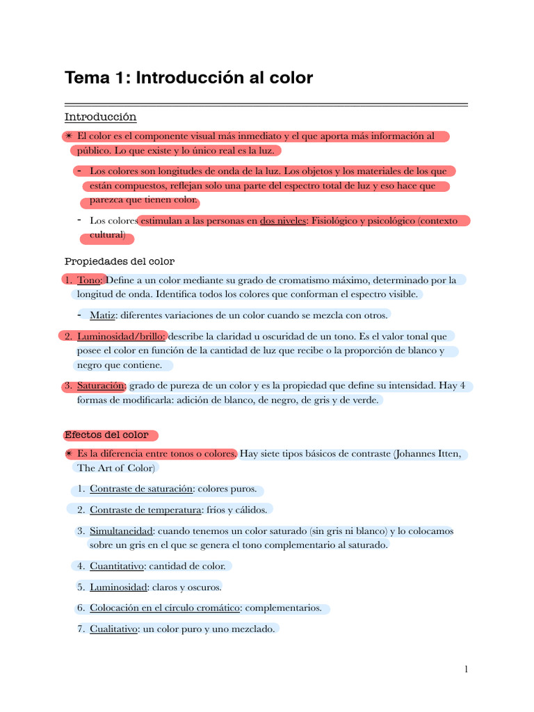 Teorías Del Color | PDF | Color | Matiz