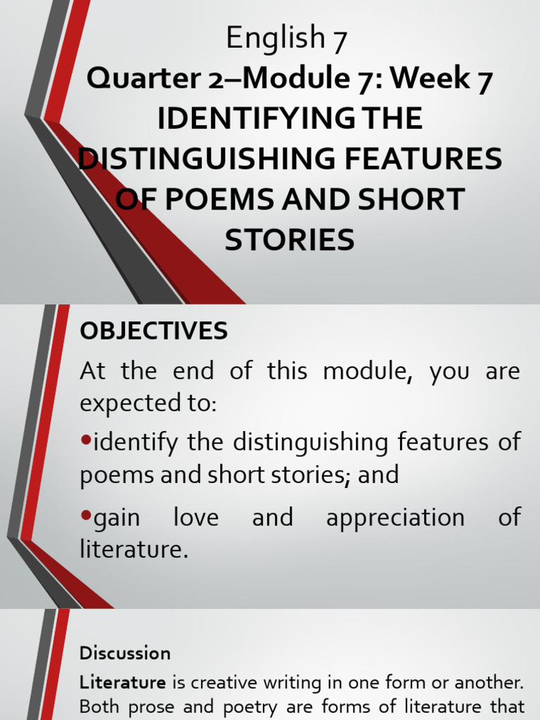 English 7 Quarter 2 Module 7 | PDF | Poetry | Rhyme