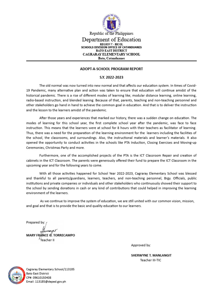 ASP Report 2022 2023 | PDF | Educational Technology | Learning