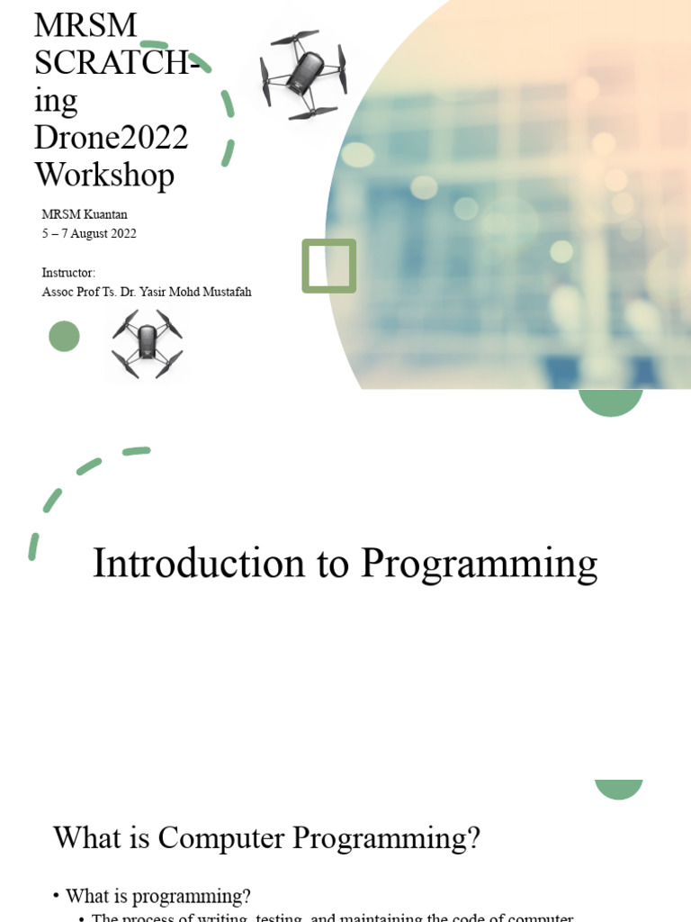 MRSM SCRATCH-Ing Drone2022 Workshop - Scratch Programming | PDF | Boolean Data Type | Control Flow