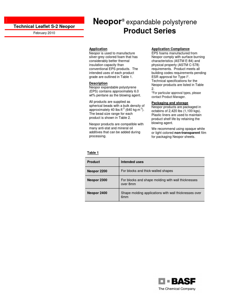 Neopor 2200 Grafitat BASF | PDF
