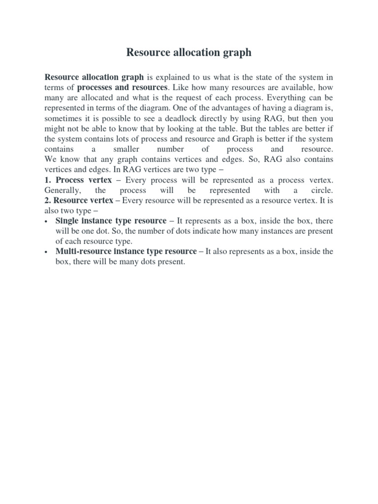 Understanding Resource Allocation Graphs | PDF | Vertex (Graph Theory ...