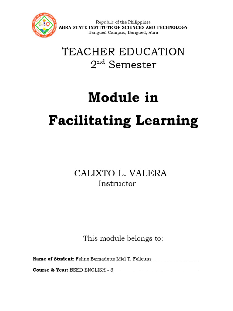 Facilitating Learning Lesson 1 | PDF | Metacognition | Learning