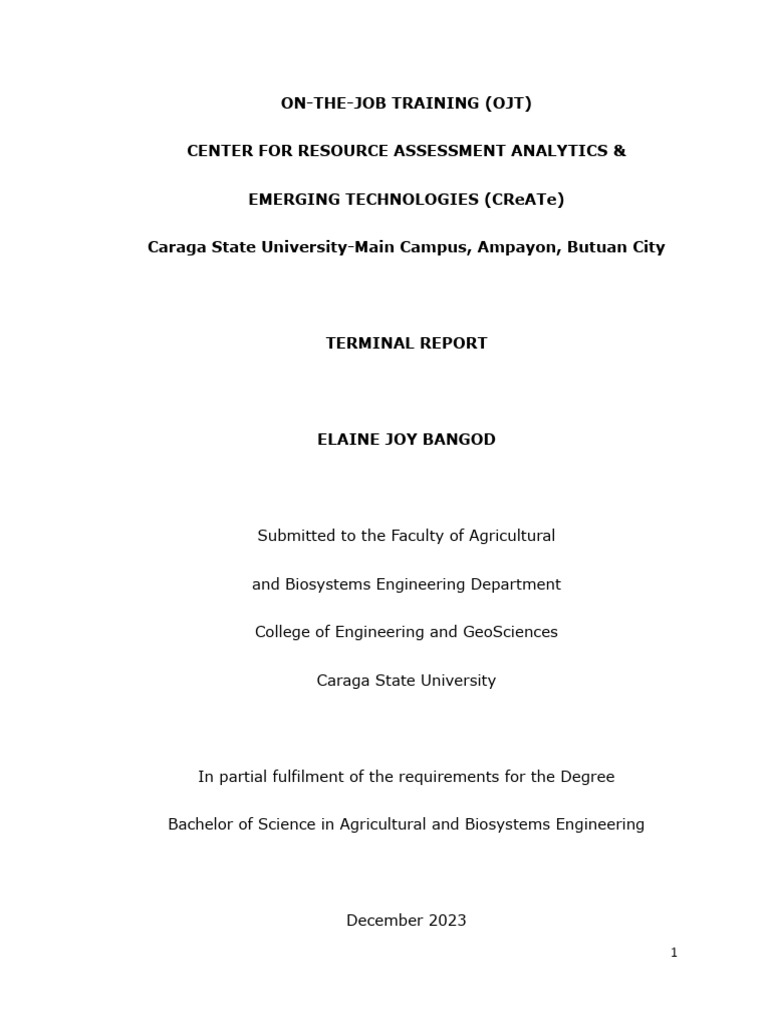 Terminal Report | PDF | Engineering | Internship