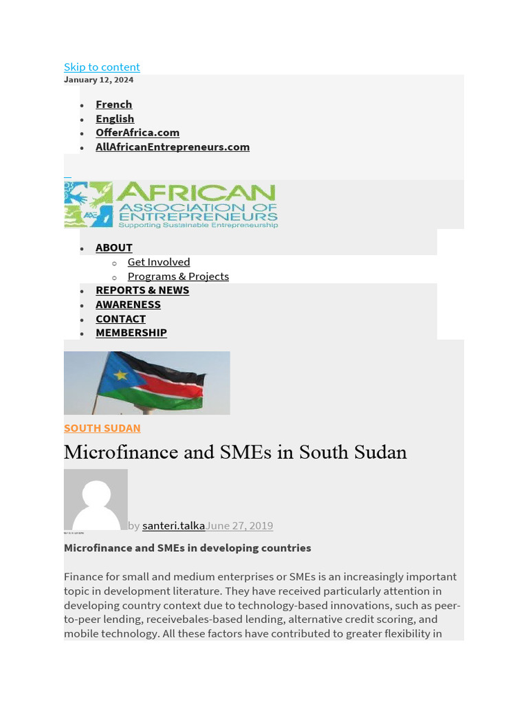 Impact of Microfinance in South Sudan | PDF | Microfinance | Small And Medium Sized Enterprises