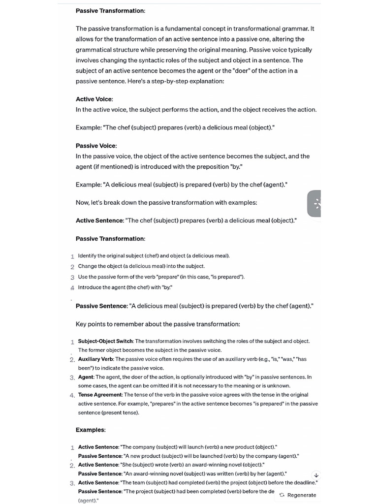 Transformation Negative Passive and WH | PDF