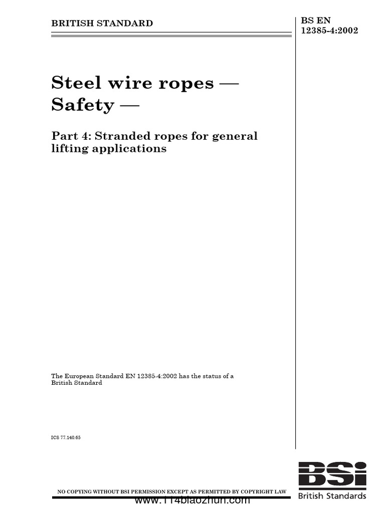 BS en 12385-4-2002 | PDF | Manufactured Goods | Wire