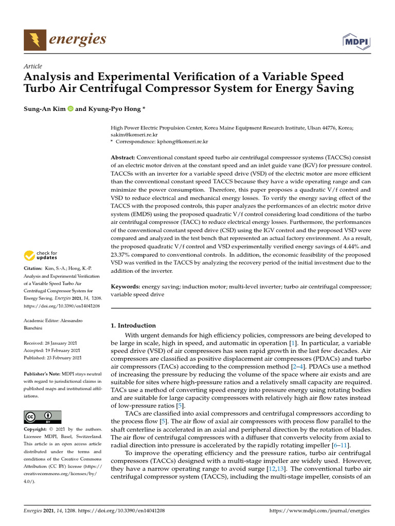 Analysis and Experimental Veri Cation of A Variable Speed | PDF ...