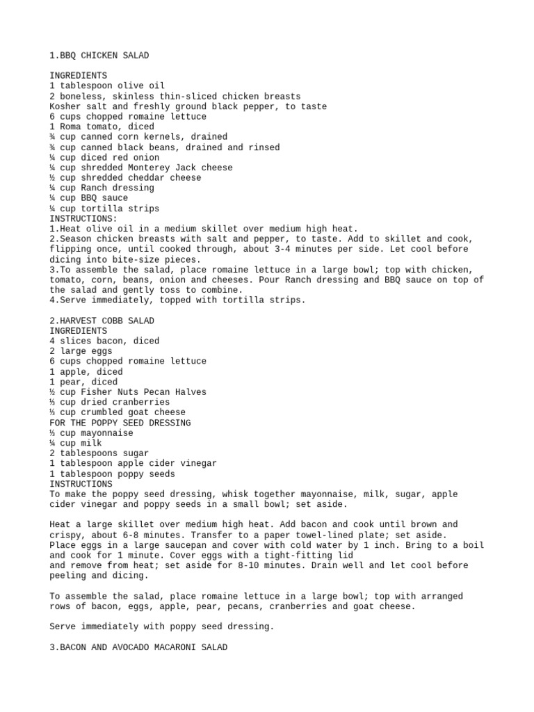 RECIPE BOOK | PDF | Salad | Vinaigrette