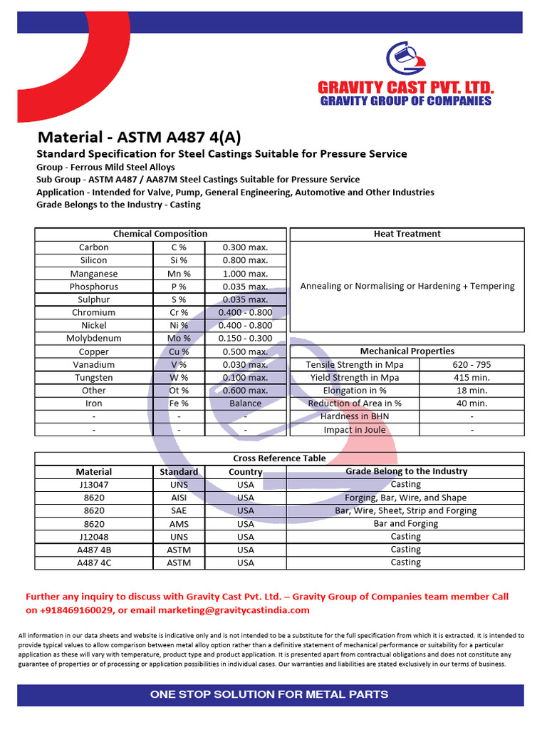 Astm A487 4 (A) | Download Free PDF | Steel | Alloy