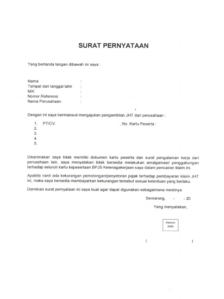 Form Klaim KPJ Tertentu | PDF