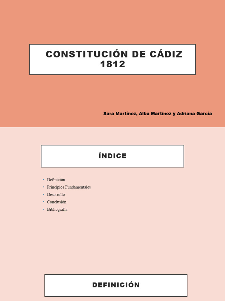 Constitución de Cádiz 1812: Fundamentos y Legado | PDF | Historia ...