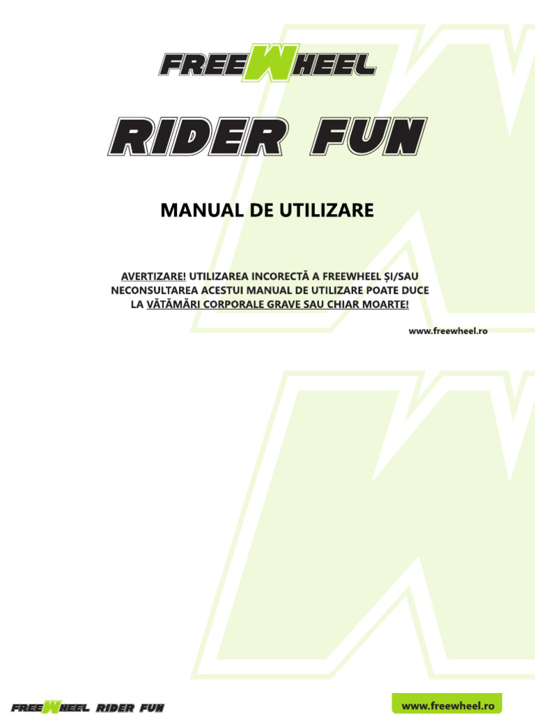 Manual de Utilizare Trotineta Electrica Freewheel Rider Fun | PDF