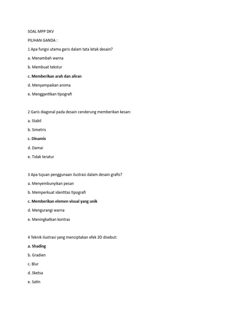 Soal MPP DKV 1 | PDF