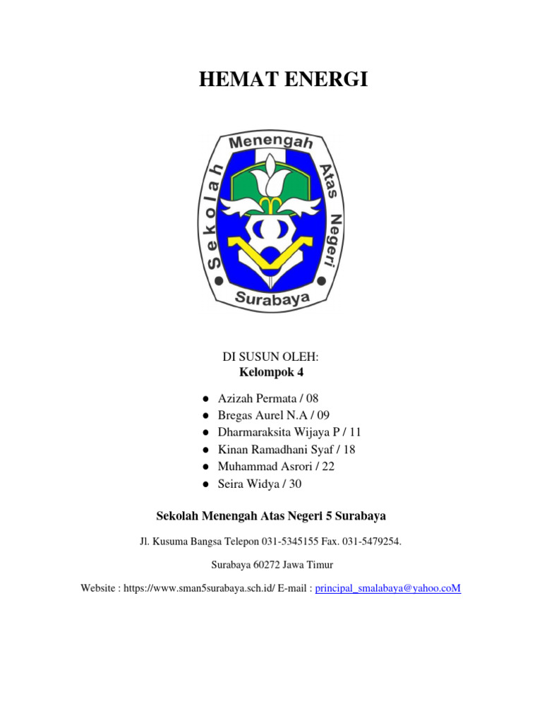 Laporan HEMAT ENERGI | PDF | Kesehatan Holistik