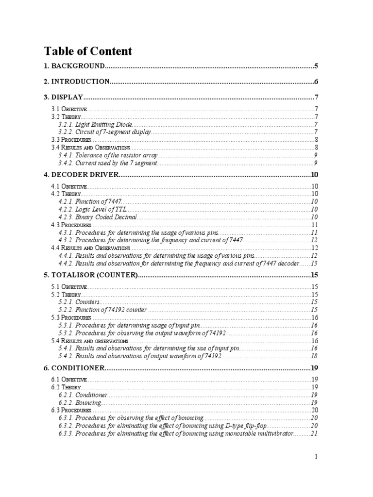 Table of Content: Bjective Heory | PDF | Digital Electronics ...