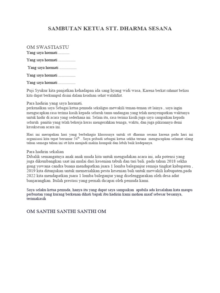 Sambutan Ketua | PDF