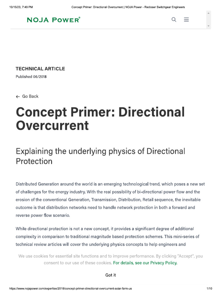 Concept Primer Directional Overcurrent | PDF
