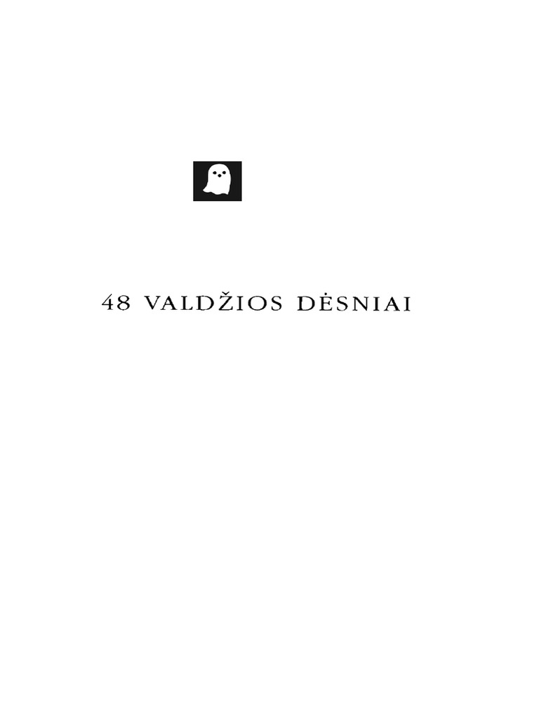 Jėga. 48 Valdžios Dėsniai (Robert Greene Joost Elfers) | PDF
