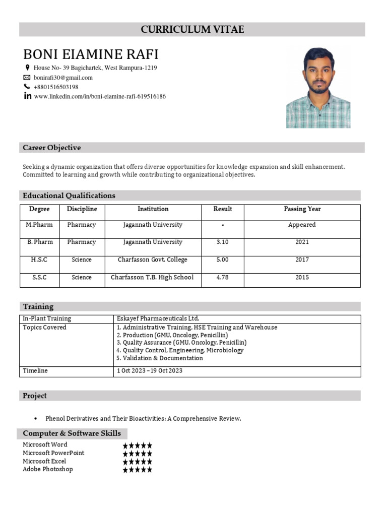 Curriculum Vitae Rafi | PDF