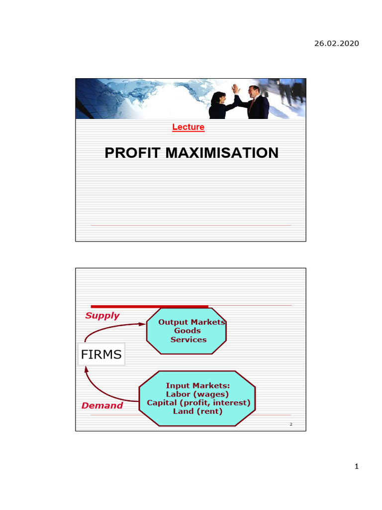 Profit Maximisation: Firms | PDF | Profit (Economics) | Trade