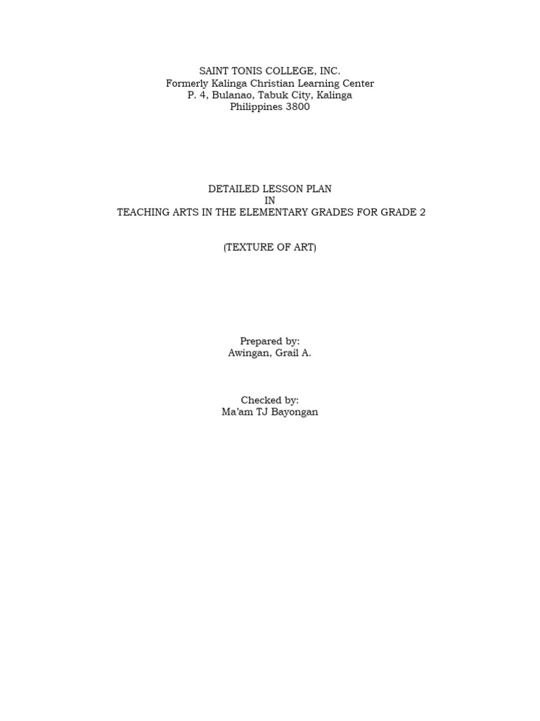 Lesson Plan in Art | PDF | Lesson Plan | Teachers