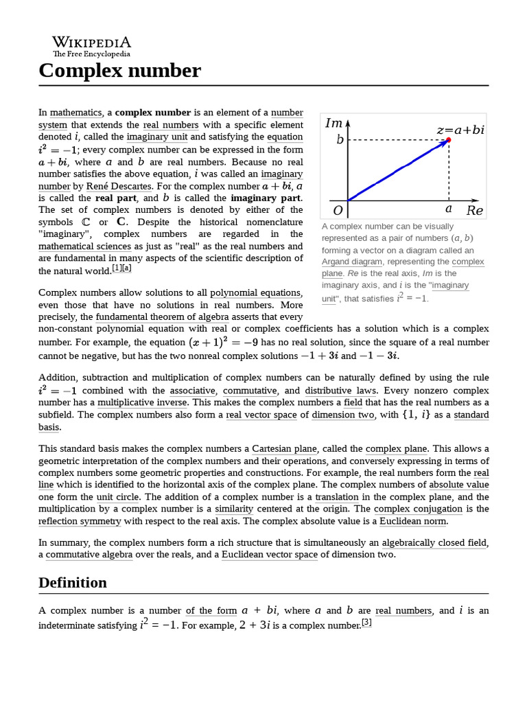 Complex Number | PDF | Complex Number | Numbers