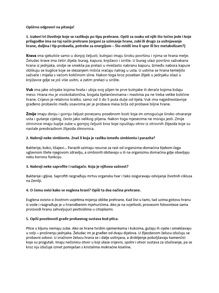 Hrane Li Se Svi Organizmi | PDF