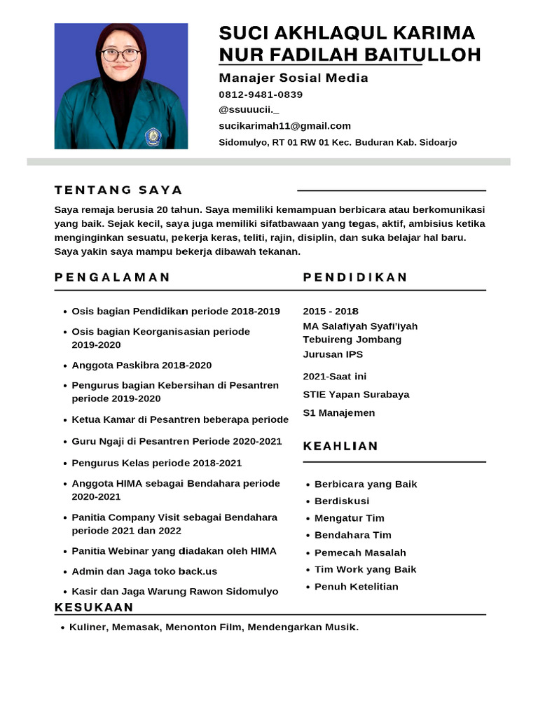 CV Suci A. | PDF