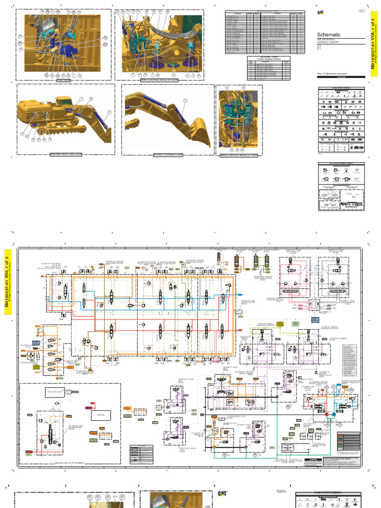 Pump View Main Control Valve RH View: Hydraulic System 395 Excavator ...