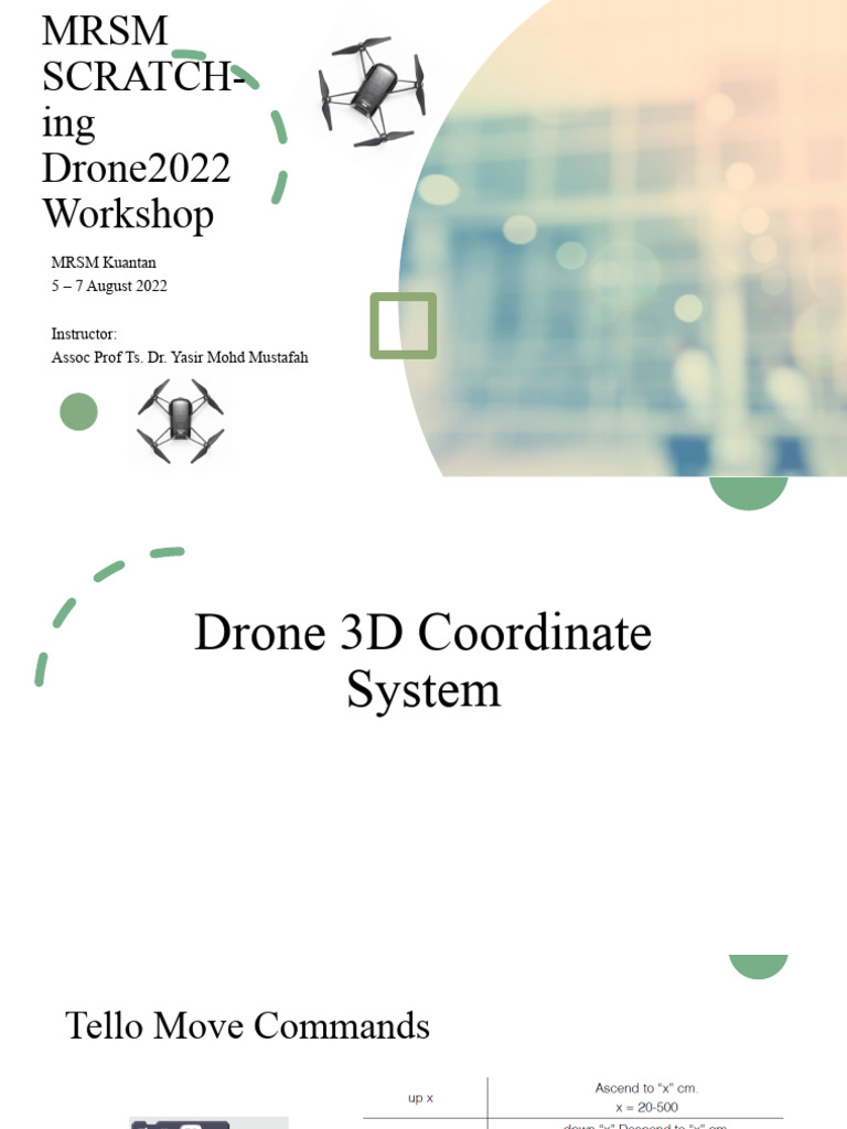 MRSM SCRATCH-Ing Drone2022 Workshop - 3D Coordinate | PDF