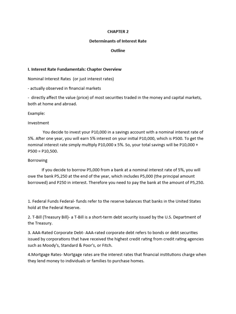 Chapter 2 Outline | Download Free PDF | Interest | Interest Rates
