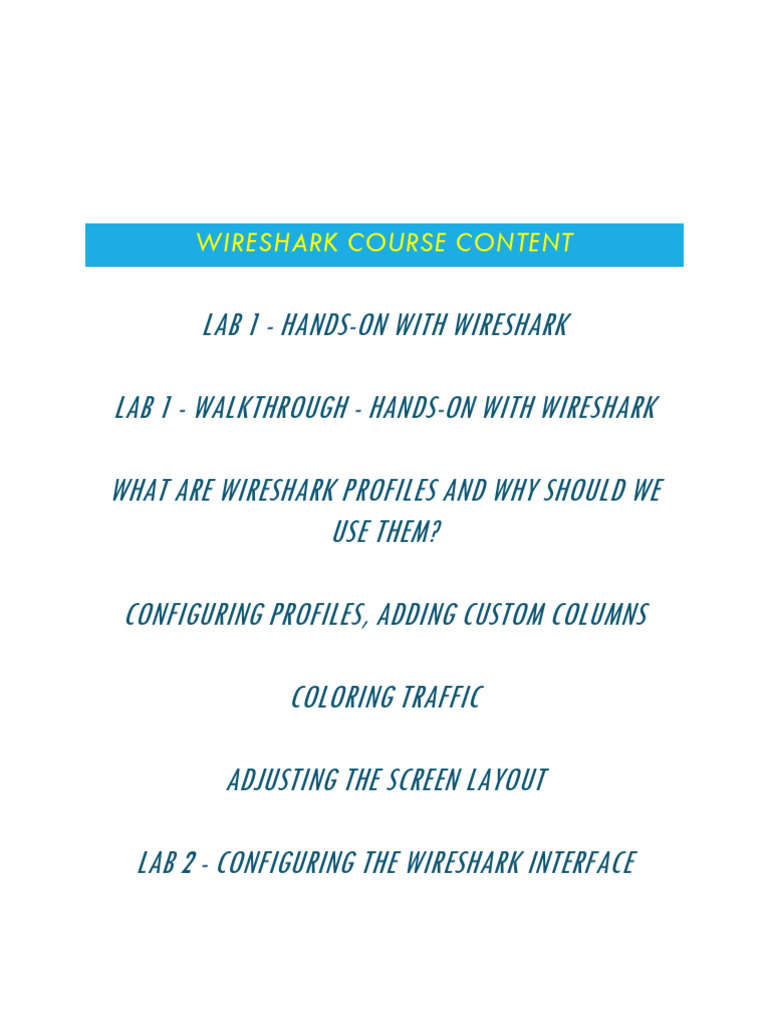 Wireshark Course Content | PDF | Transmission Control Protocol | Computer Network