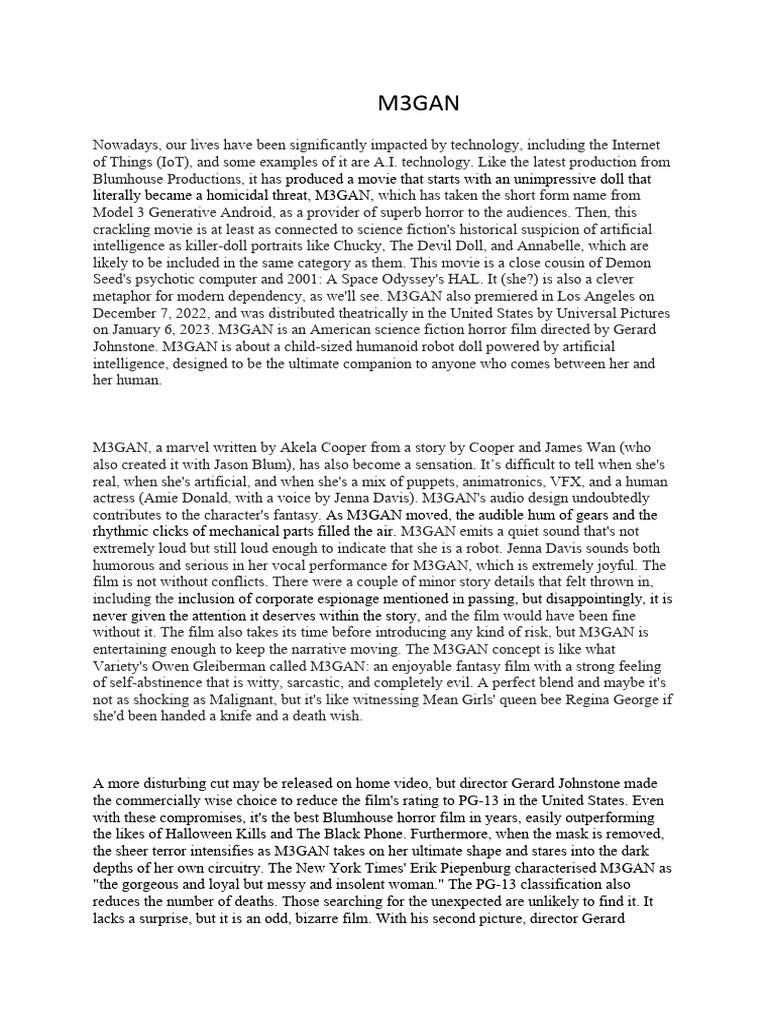 Review of Megan | PDF