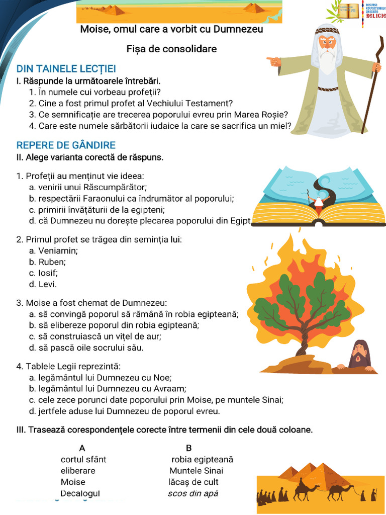 Fisa V Moise, Omul Care A Vorbit Cu Dumnezeu | PDF