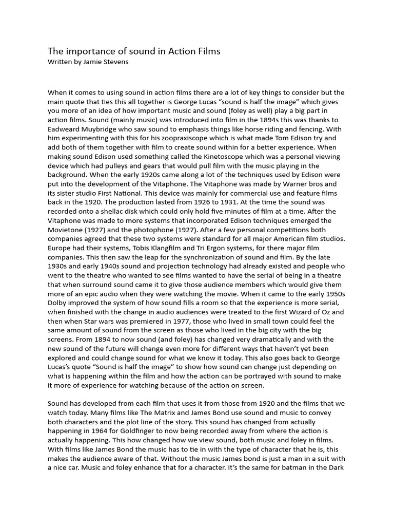 Essay On Sound | PDF