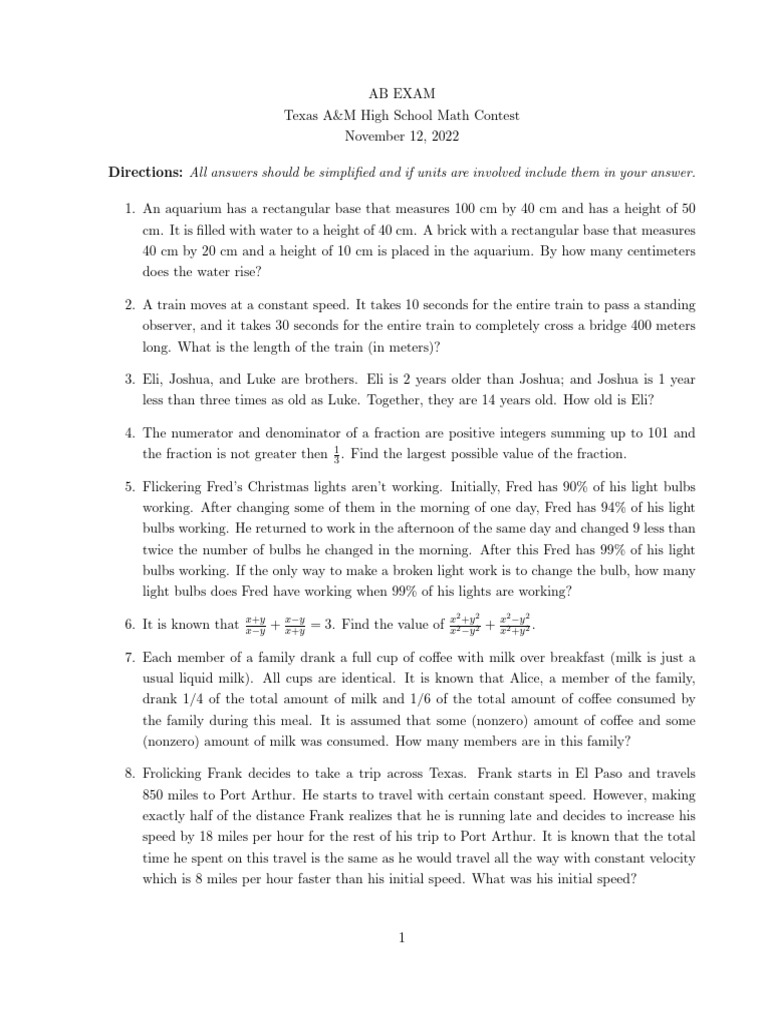 AB 2022 Final | PDF | Numbers | Speed AB 2022 Final | PDF | Numbers | Speed