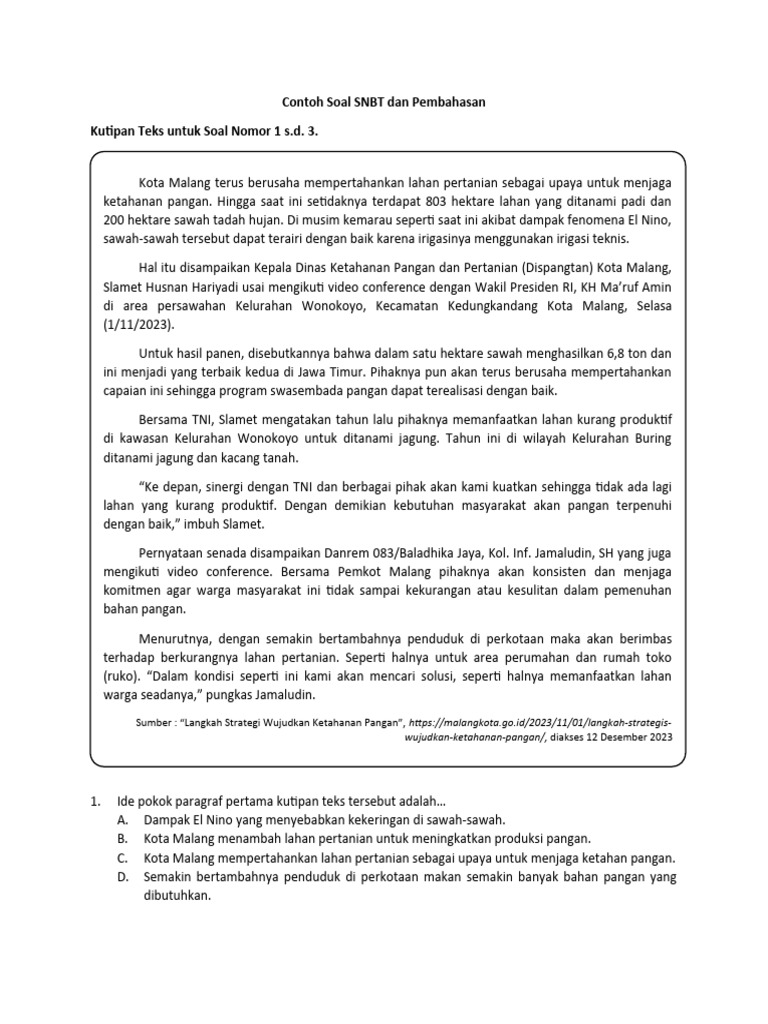 Soal dan Pembahasan SNBT 2023 | PDF