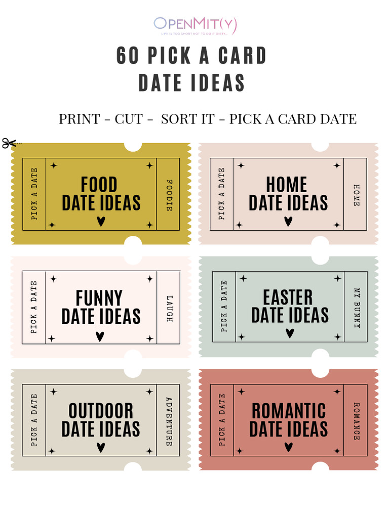 Pick A Card Date Ideas | PDF | Foods | Cooking