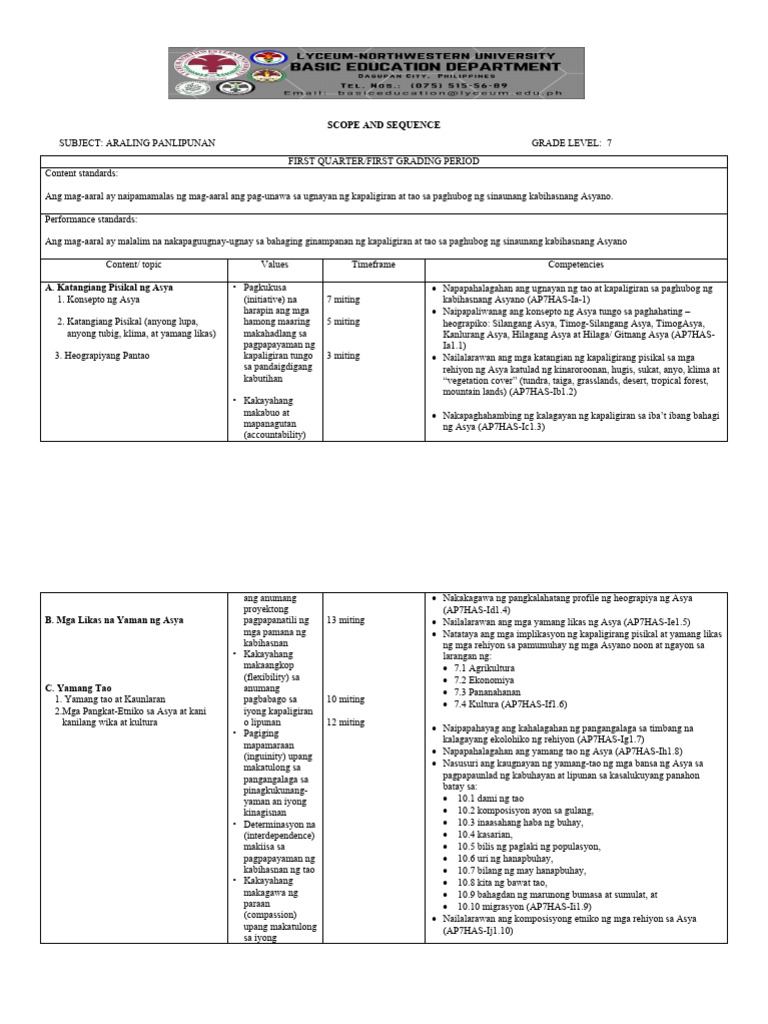 Scope and Sequence 7 | PDF