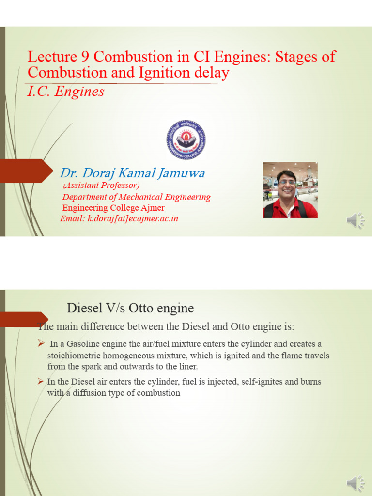Lecture 9 Combustion in CI engines-Stages of Combustion and Ignition delay | PDF | Internal ...