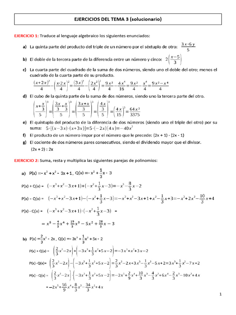 Ejercicios Del Tema 3. Solucionario | PDF | Matemáticas discretas | Análisis matemático