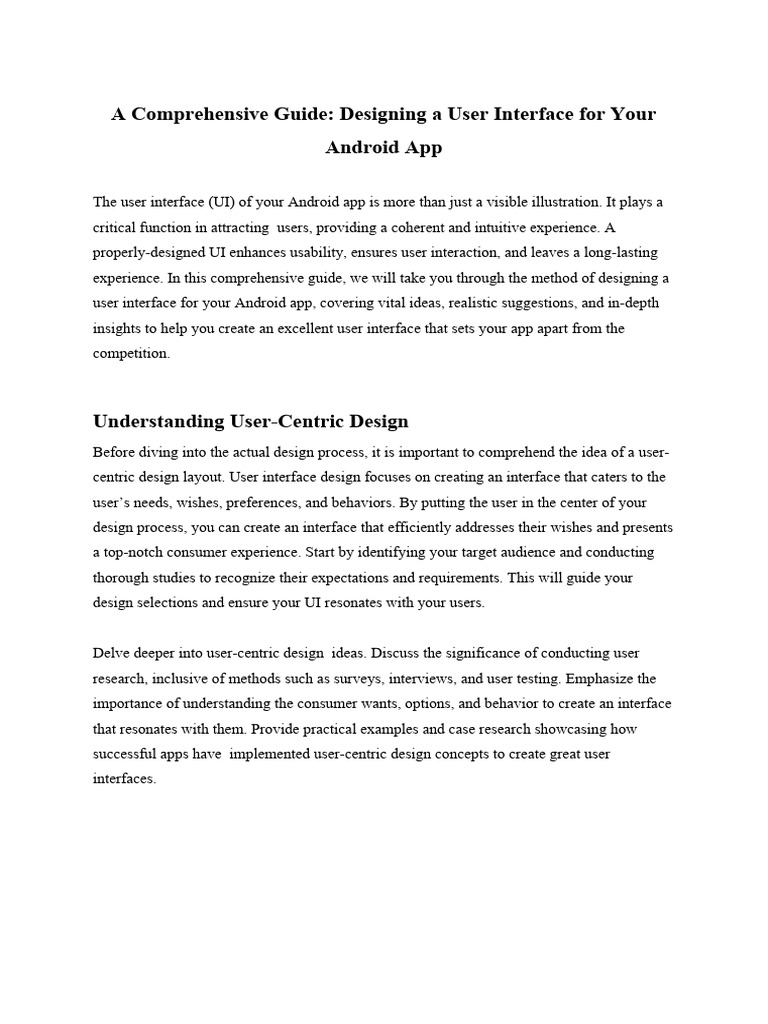 A Comprehensive Guide - Designing A User Interface For Your Android App ... A Comprehensive Guide - Designing A User Interface For Your Android App ...