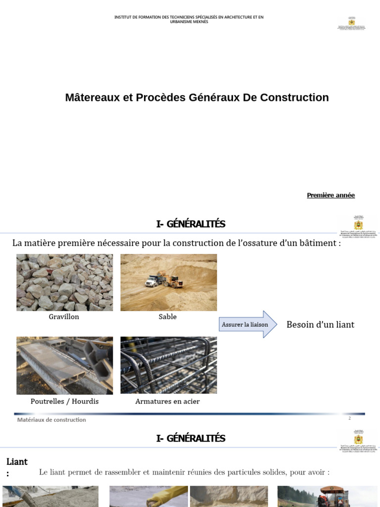 Matériaux de Construction Cours P1 | PDF