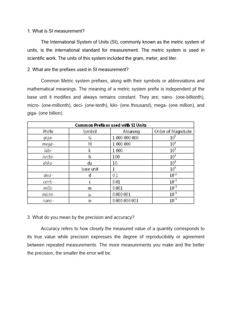 SI Measurement | Download Free PDF | Significant Figures ...