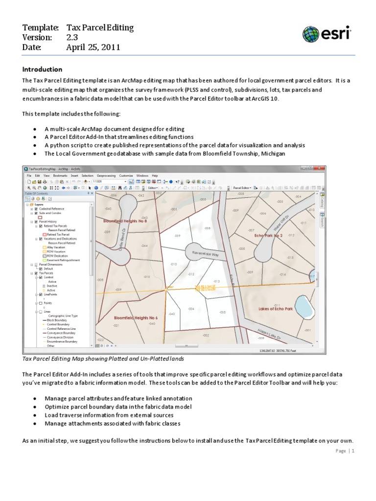Getting Started With the Tax Parcel Editing Template | Arc Gis ...