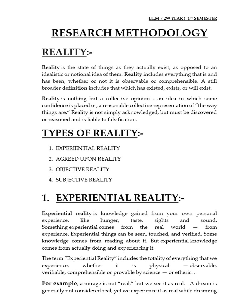 Reality | PDF | Reality | Perception